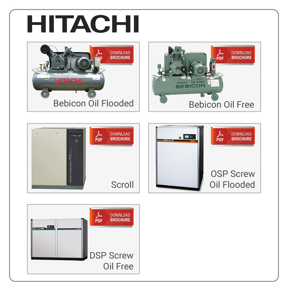 One.ki Air Compressors, Kobelco Air Compressors, Hitachi Air Compressors